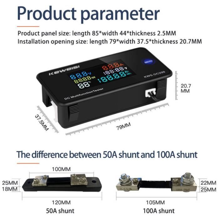 10A DC200V - moniteur'alimentation cc, affichage numérique, tension ...