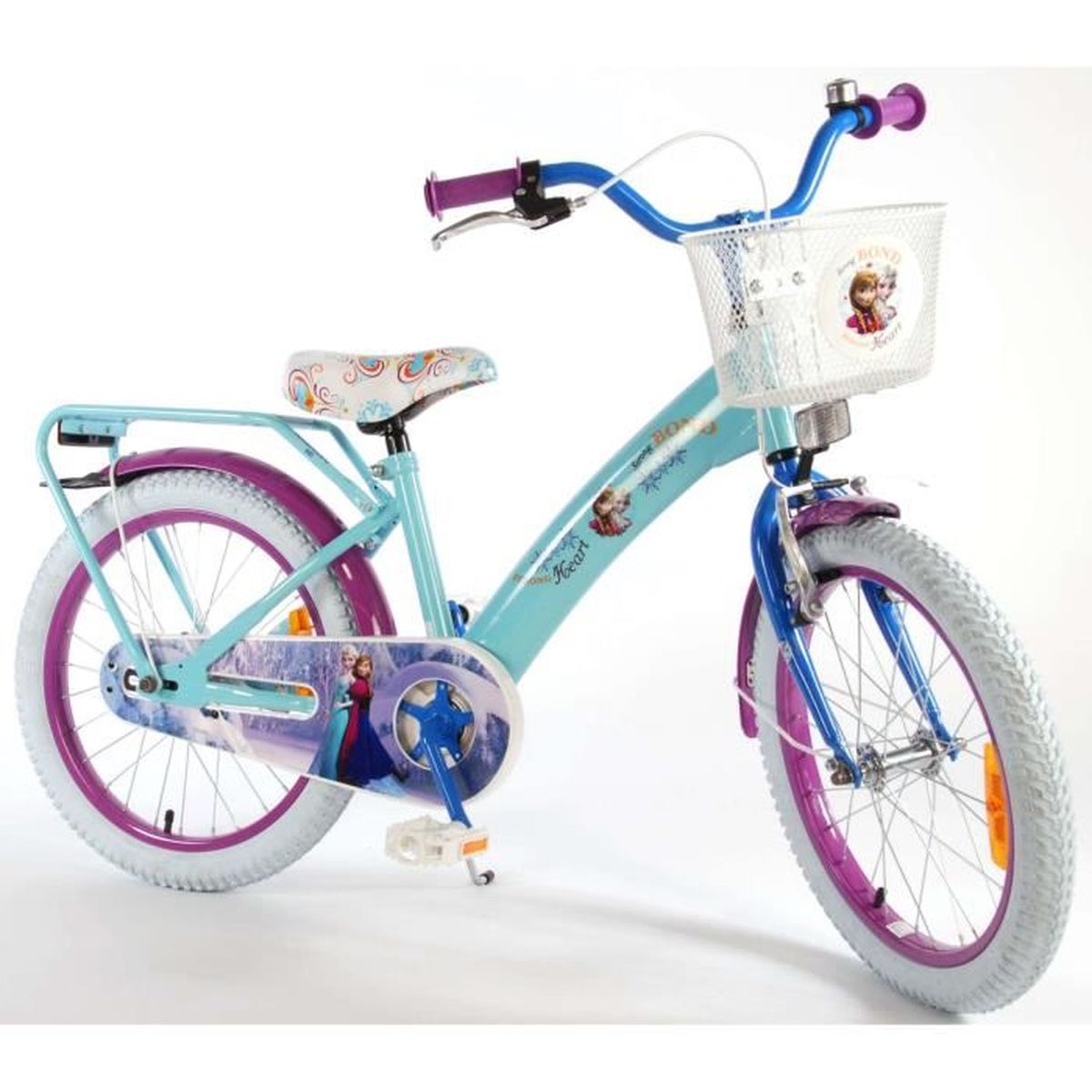 Vélo Enfant Disney Frozen Roues 18 pouces avec Panier et Support ...