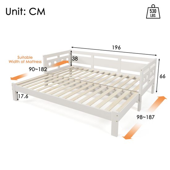 Structure de lit Eco - friendly matériel durable canapé - lit, lit extensible, 90 * 190cm, bois ...