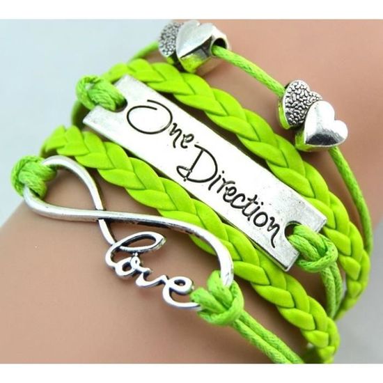 BRACELET ONE DIRECTION 1D LOVE COEUR CHARM VERT - Achat / Vente ...
