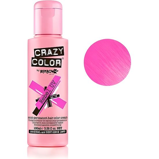 Coloration Crazy Color Rebel UV Rose 100 ml - Cdiscount Au quotidien