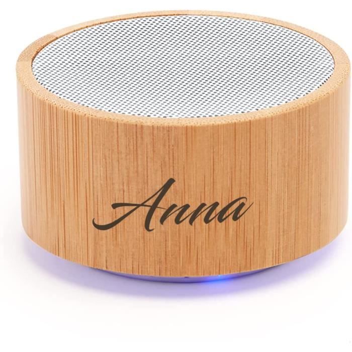 Enceinte Bluetooth Personnalisable Portable Bambou - Mini Haut Parleur ...