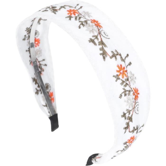 Bandeau Blanc Large Floral Bohème Broderie Bohème Floral Large Bandeaux ...