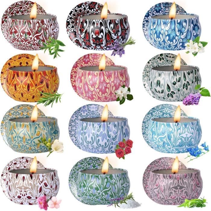 12 Pièces Bougies Parfumée, Bougie Parfumées Cadeau, Bougies Parfumées ...
