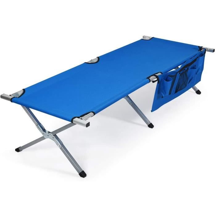 GOPLUS Lit de Camping Pliable Stable avec Tubes,Charge Max.130 KG,Lit ...