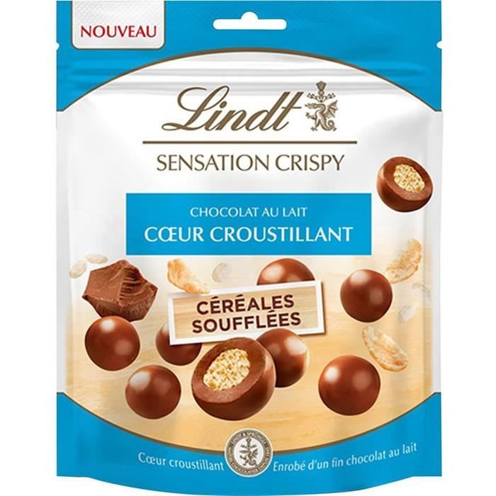 LINDT Sensation Crispy Billes aux céréales enrobées de chocolat au lait ...