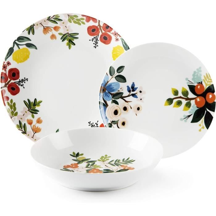 Excelsa Service de table 18 pièces Naif Frida64 - Cdiscount Maison