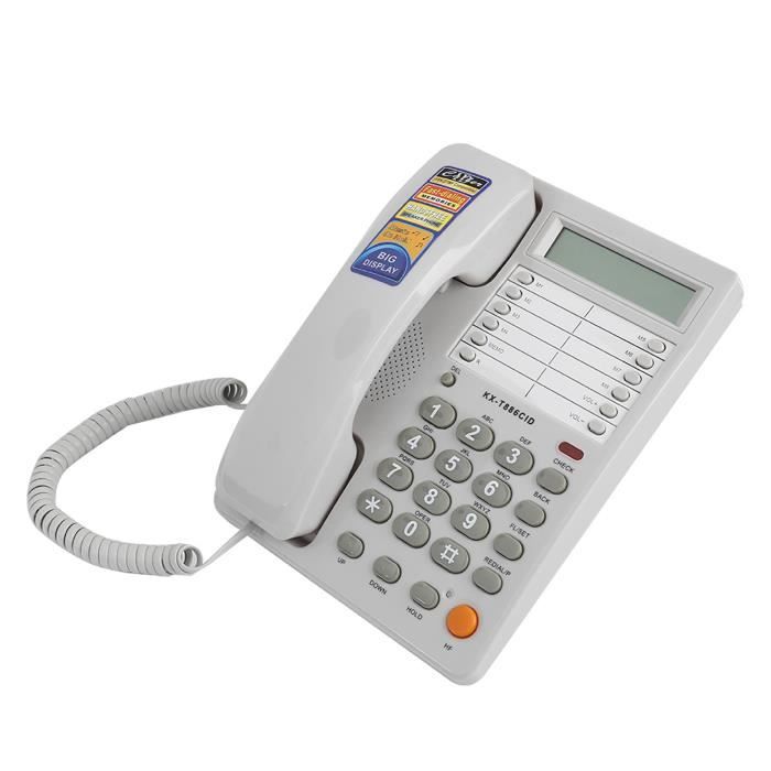 TMISHION Téléphone filaire Affichage de l'identification de l'appelant téléphone fixe filaire ...