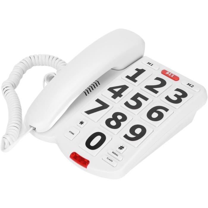 Téléphone, Téléphone Fixe Avec Grandes Touches Sonneries Super Fort ...