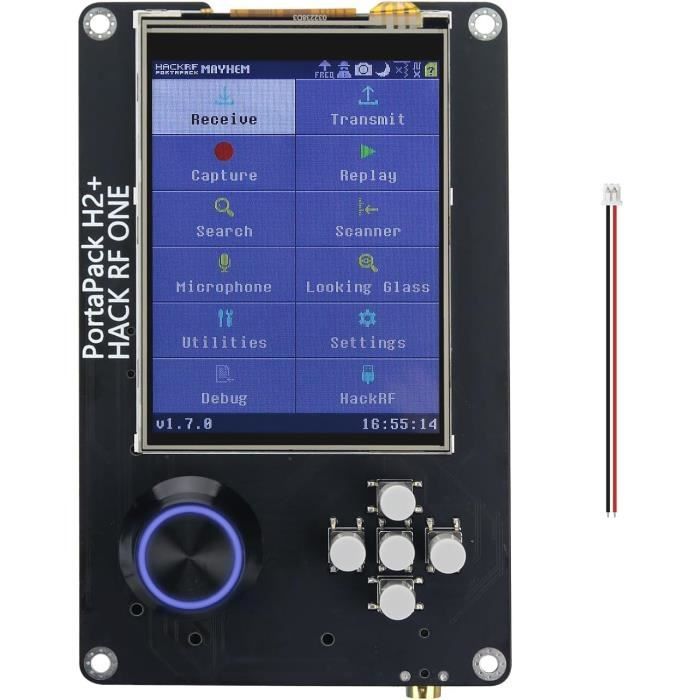 Portapack H2 Pour Hackrf One Sdr + 0,5 Ppm Tcxo + Batterie 2000 Mah Avec Écran Tactile Lcd 3,2 ...