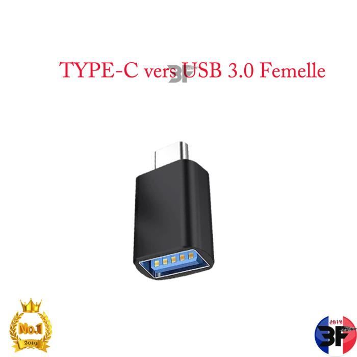 Adaptateur TYPE C Mâle vers USB 3.0 Femelle Charge Rapide et Data Sync*pour iPhone*Samsung ...