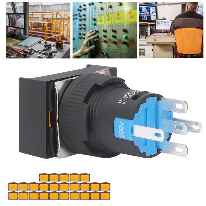 MAG Interrupteur à bouton poussoir autobloquant 25pcs Interrupteur à Bouton Poussoir Momentané ...