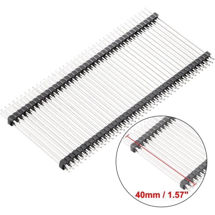 10Pcs 2.54Mm Pas 40-Broche 40Mm Long Double Rangée Droit Connecteur ...