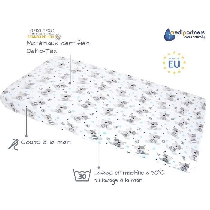 Drap Housse pour Bébé Medi Partners Excellent pour un lit bébé, enfant ...