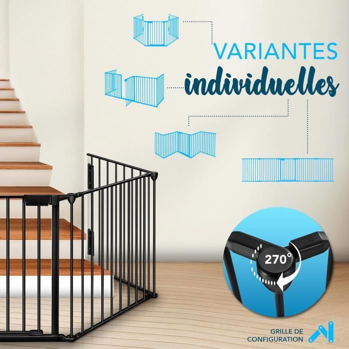 KIDUKU Barrière de sécurité Enfant - Grande Version 300 cm Grille de ...