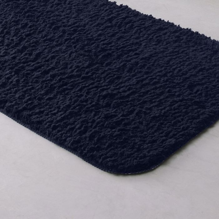 Tapis de bain tufté uni ESSENTIAL - TODAY - Bleu marine 50x80 cm ...