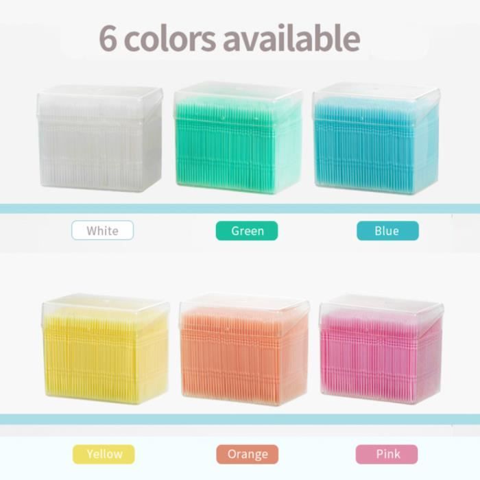 La couleur verte Cure-dents en plastique Double tête, 1100 pièces ...