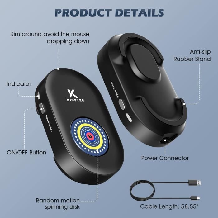 Souris Jiggler, Mouse Jiggler Mechanical Mouse Mover Avec Interrupteur ...