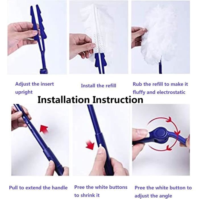 Kit De Plumeau Jetable Avec Long Manche, Plumeau Pour Le Nettoyage De ...