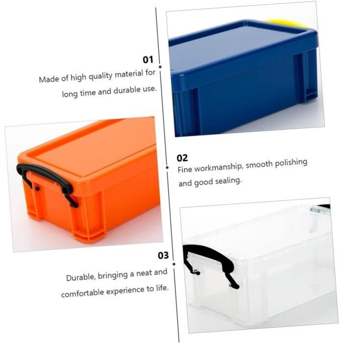 Boîte de rangement en plastique emballée, conteneur en plastique à ...