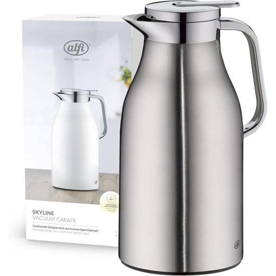 Pichet isotherme - ALFI - SKYLINE - 1,5l - Acier inoxydable - Verre trempé hygiénique ...