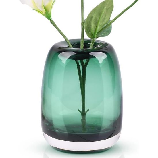 Vase en Verre Vert Cylindrique pour Centre de Table, Décoration d ...