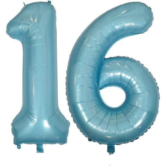 Ballon 16 Ans Bleu Xxl - Ballon Anniversaire 16 Ans Decoration, Ballon ...