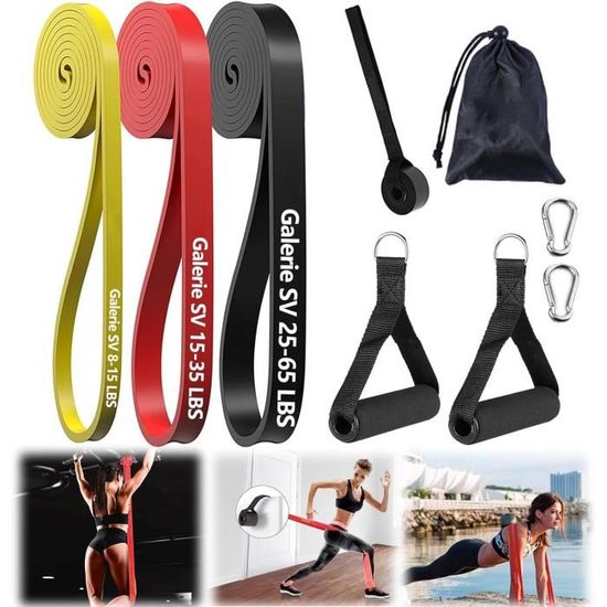 Ensemble De 3 Elastique Musculation, Elastique Sport Avec Ancre De ...