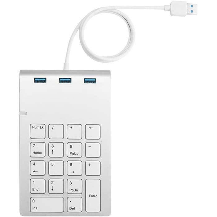 Clavier numérique USB 18 Touches avec Trois numéros de hub USB3.0 ...