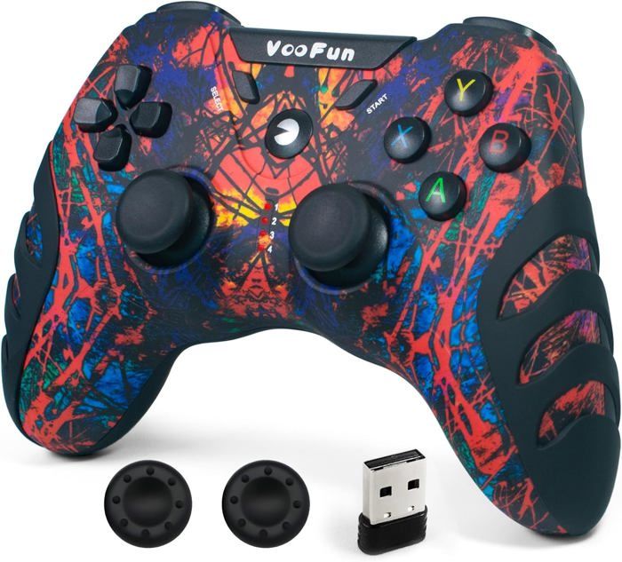 Manette Pc/Ps3 Sans Fil,2,4G Gamepad Pc Avec Double Vibration,Gamer ...