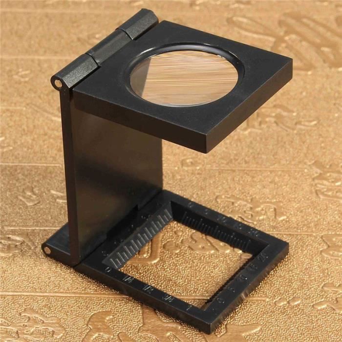 Loupe de Microscope AIHONTAI 10X pliante 28mm avec échelle pour Textile ...