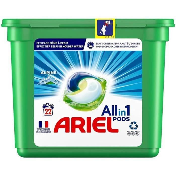 LOT DE 2 - ARIEL - Alpine Lessive Capsules Tout en 1 - sachet de 22 ...