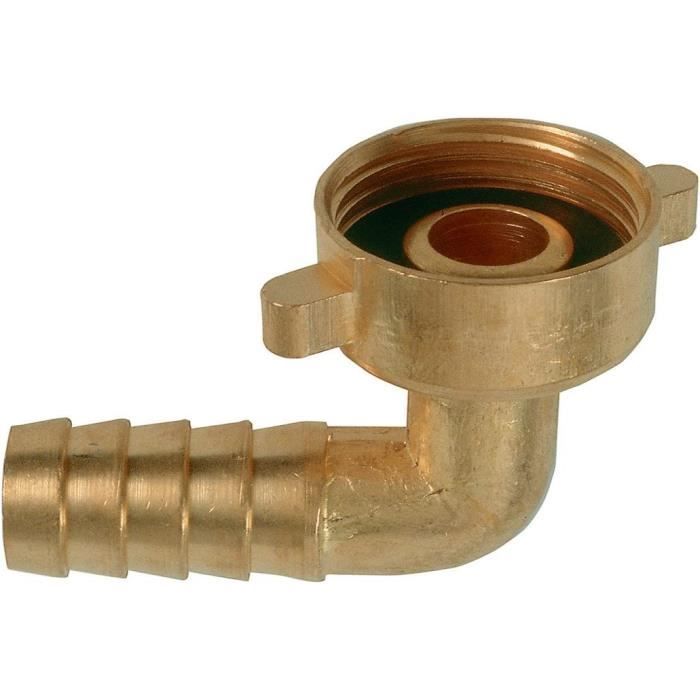 FLOR92400 Raccord coudé 90° IG 3-4" pour robinets avec tuyau d'arrosage AG 3-4" plus 1-2" en ...