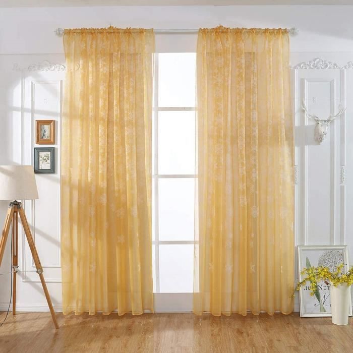 Rideau VoilageCouleurs Flocon de Neige Grande Rideau Salon Moderne ...