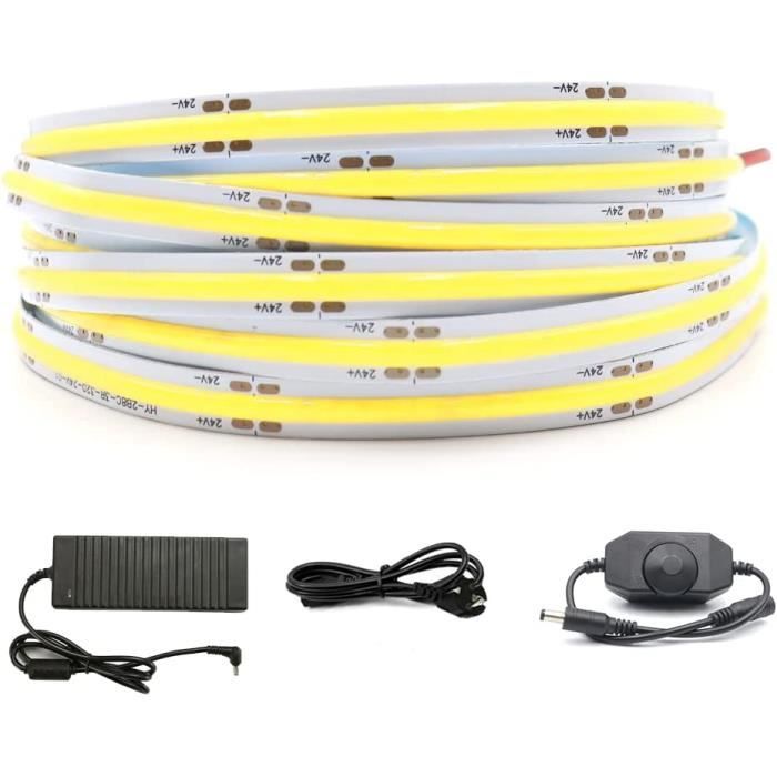 Ruban LED 24V 5m Bande LED Bande Lumineuse blanc froid 6000K dimmable ...