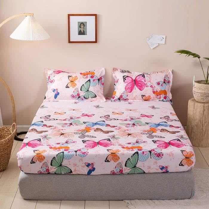 Drap Housse Ensemble De Draps De Lit 3 Pièces Taille Unique Couvre