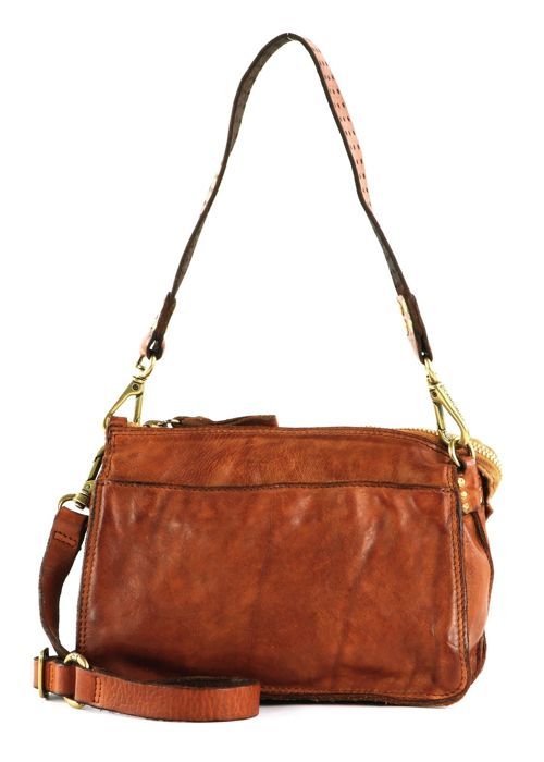 CAMPOMAGGI Sac à épaule bandoulière brun clair en cuir pour femme ...