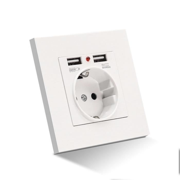 Prise Usb Prise Encastrable Usb, Prise Usb Max. 5V-2.1A Prise Allemande ...