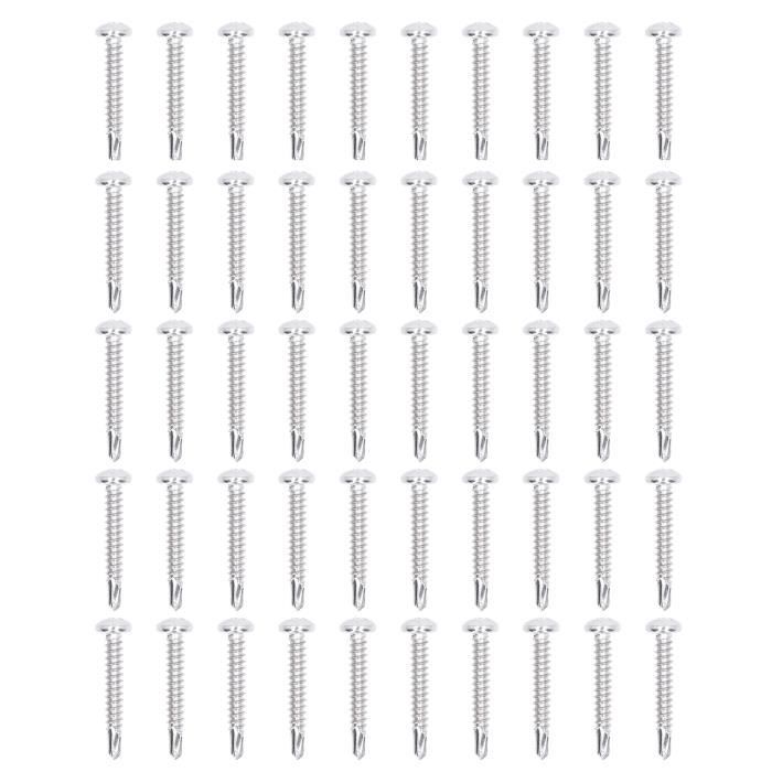 MAD Vis perceuse à tête ronde - 50 pcs vis à tête ronde en acier inoxydable 304 vis ...
