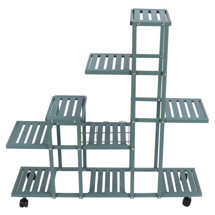 Porte-fleurs mobile à 5 niveaux avec support de plantes en fer à ...