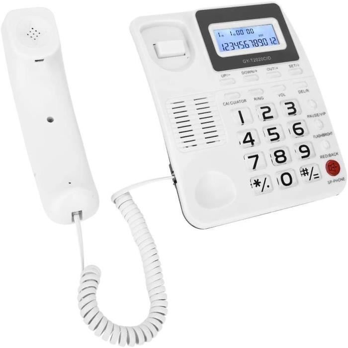 Téléphone Filaire Avec Identification De L'Appelant, Téléphone Fixe Filaire Gy-T2020Cid Pour La ...