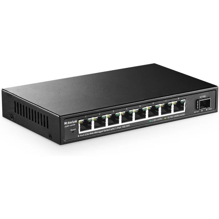 Mokerlink 8 Port 2.5G Manged Ethernet Switch with 10G SFP, 8 x 2.5G ...