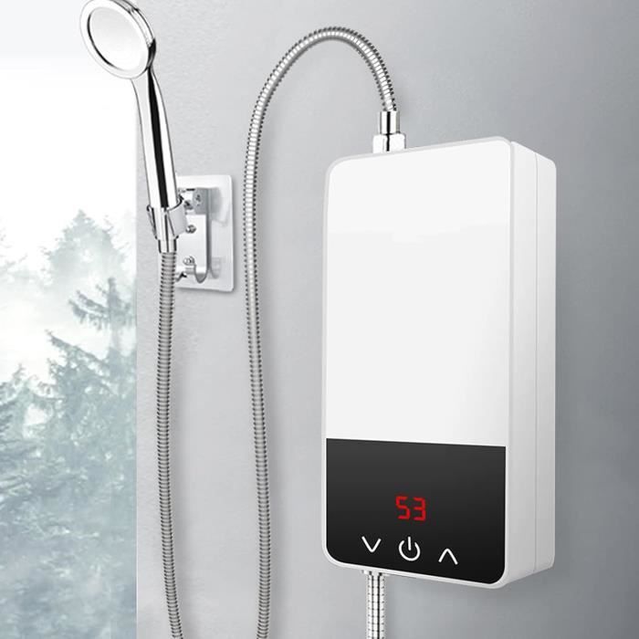 Mini Chauffe-Eau Électrique Instantané Chauffe-Eau Mural Avec Kit De Pomme De Douche ...