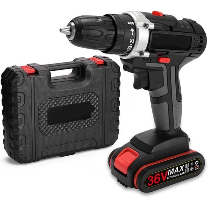 Perceuse Sans Fil Électrique 36V, Perceuses À Main Sans Fil À Batterie Au Lithium Haute ...