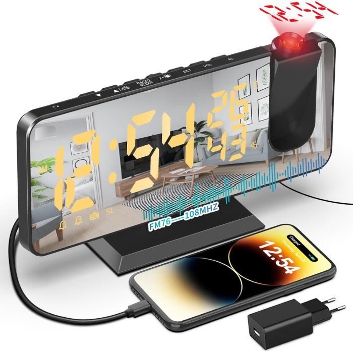 Projecteur de plafond radio-réveil Projecteur de réveil avec radio ...