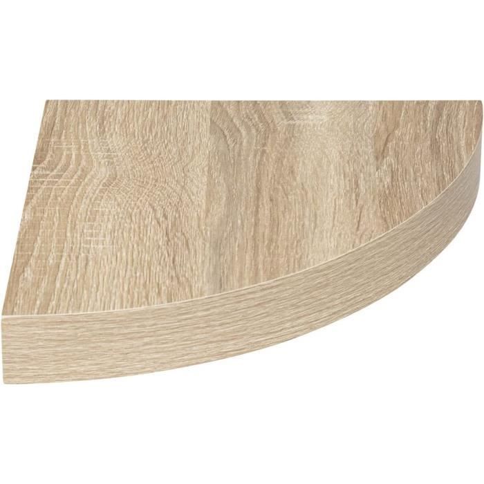Five - Etagère d'angle flottante effet chêne naturel 25 x 25 cm fixations invisibles[Q594 ...