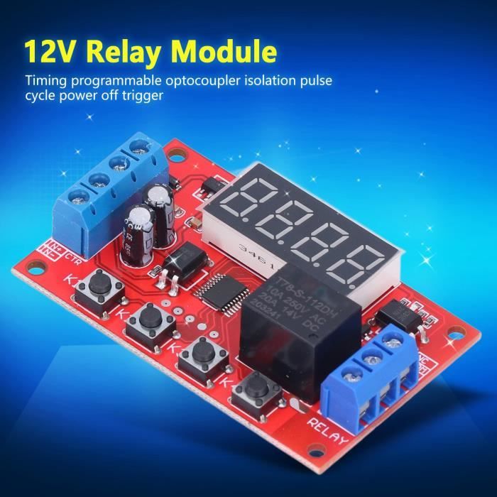 Module de relais - VBESTLIFE - 12 V - Programmable - 10 A - Haute précision - Cdiscount Bricolage