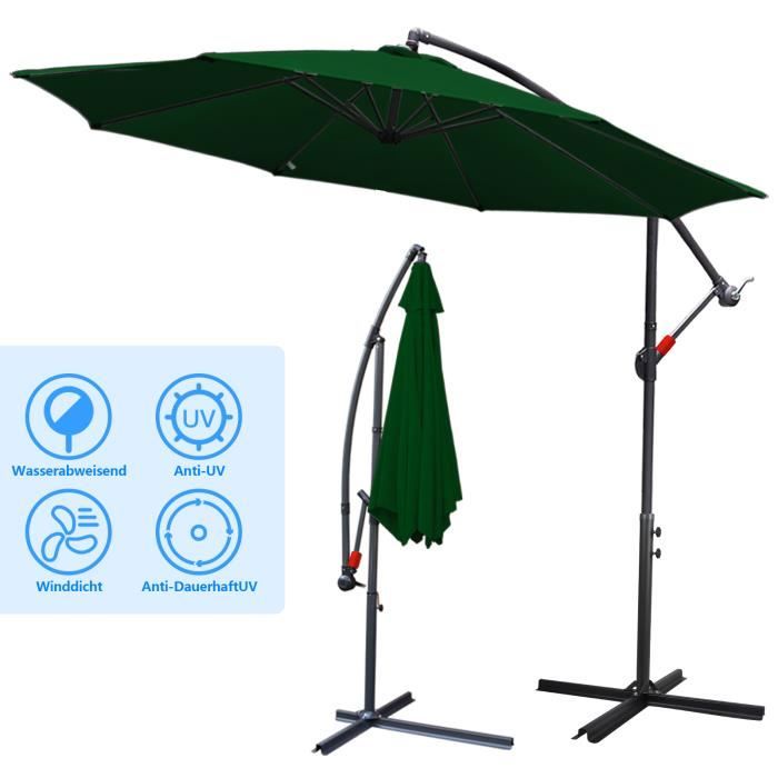 Vigevee Parasol - parasol jardin, parasol, parasol de balcon - 300 cm ...