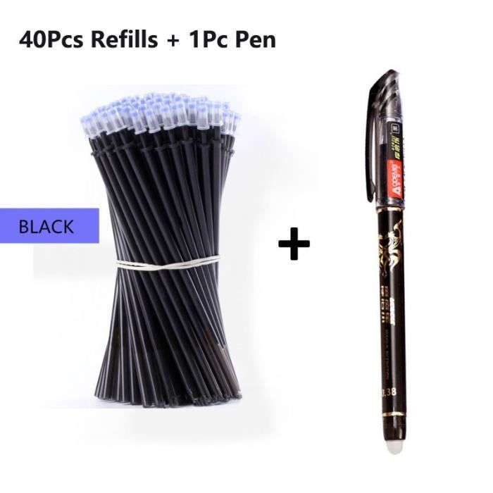 STYLO,1Pen 40 Refill Black--Stylo Gel effaçable pour l'école et le ...