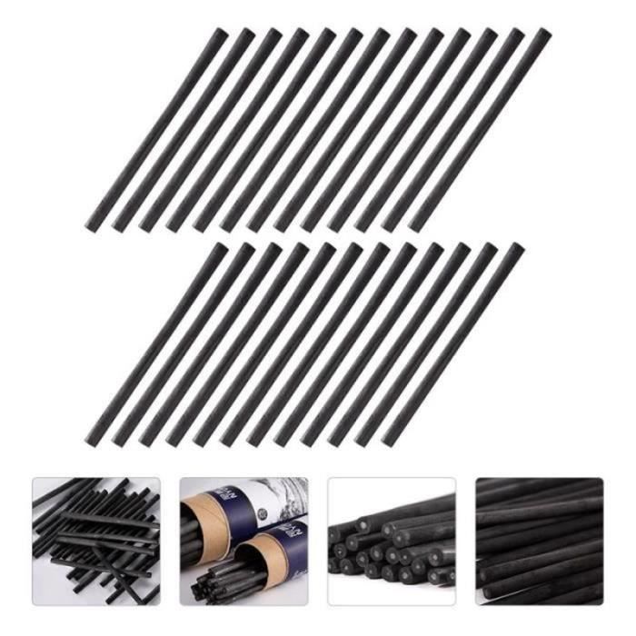 FUSAIN - SANGUINE - SEPIA 25 pièces crayons de charbon de bois saule de ...